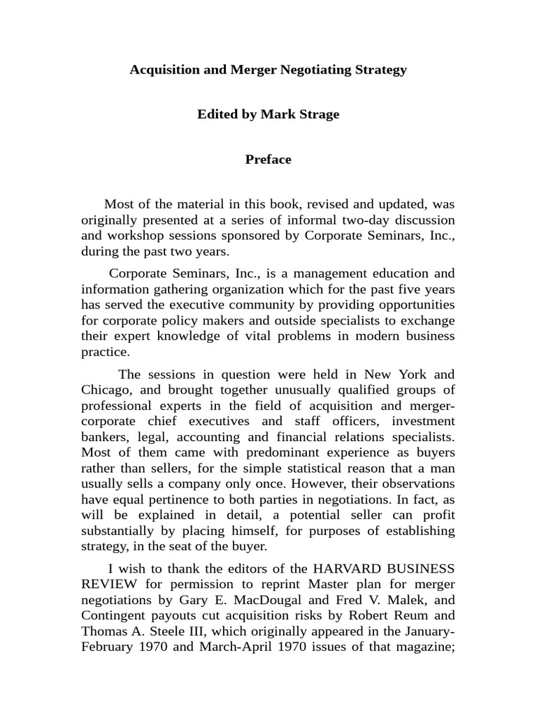 Executive Merger Strategies | PDF | Mergers And Acquisitions | Negotiation
