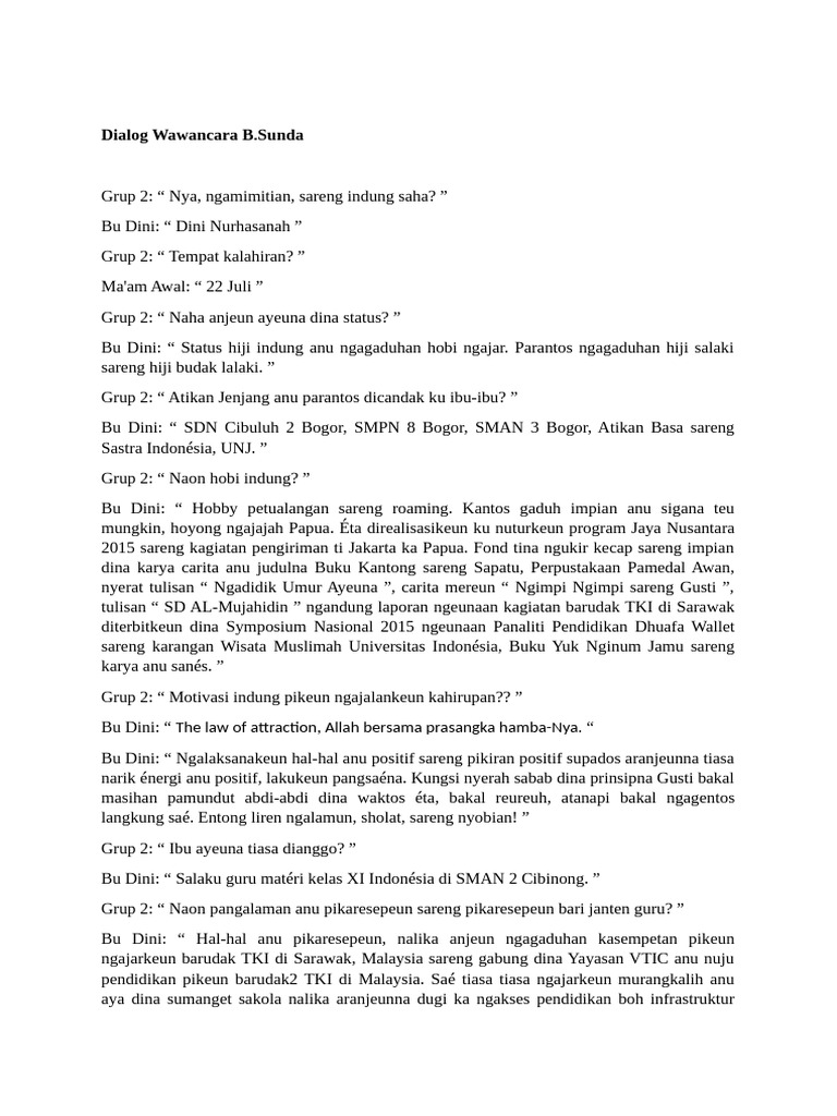 Dialog Wawancara B | PDF