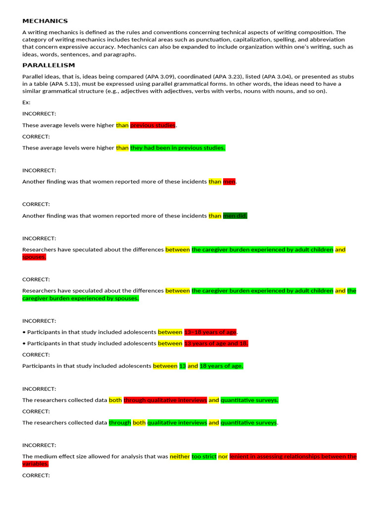 Writing Mechanics and Punctuation Rules | PDF | Acronym | Punctuation
