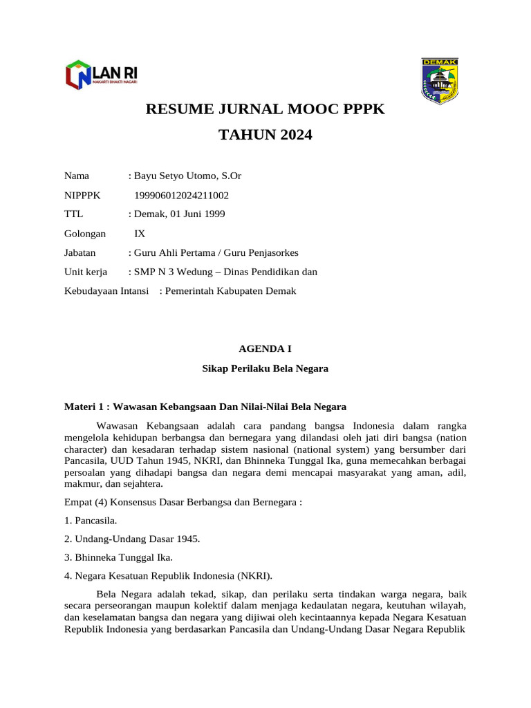 Resume Jurnal Mooc PPPK - Bayu Setyo Utomo | PDF