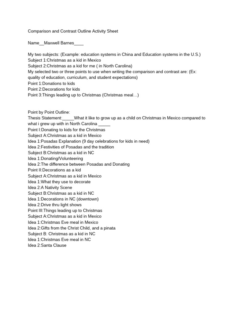Barnes Eng 111 Outline Activity Sheet | PDF