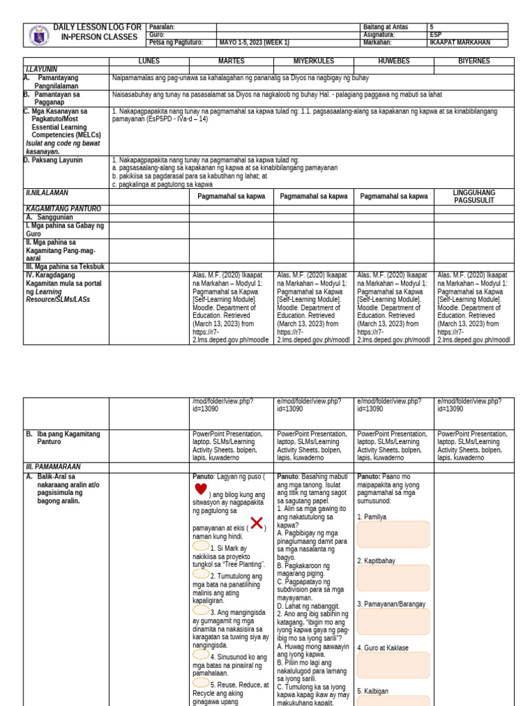 DLL_G5_ESP_Q4_W1 | PDF