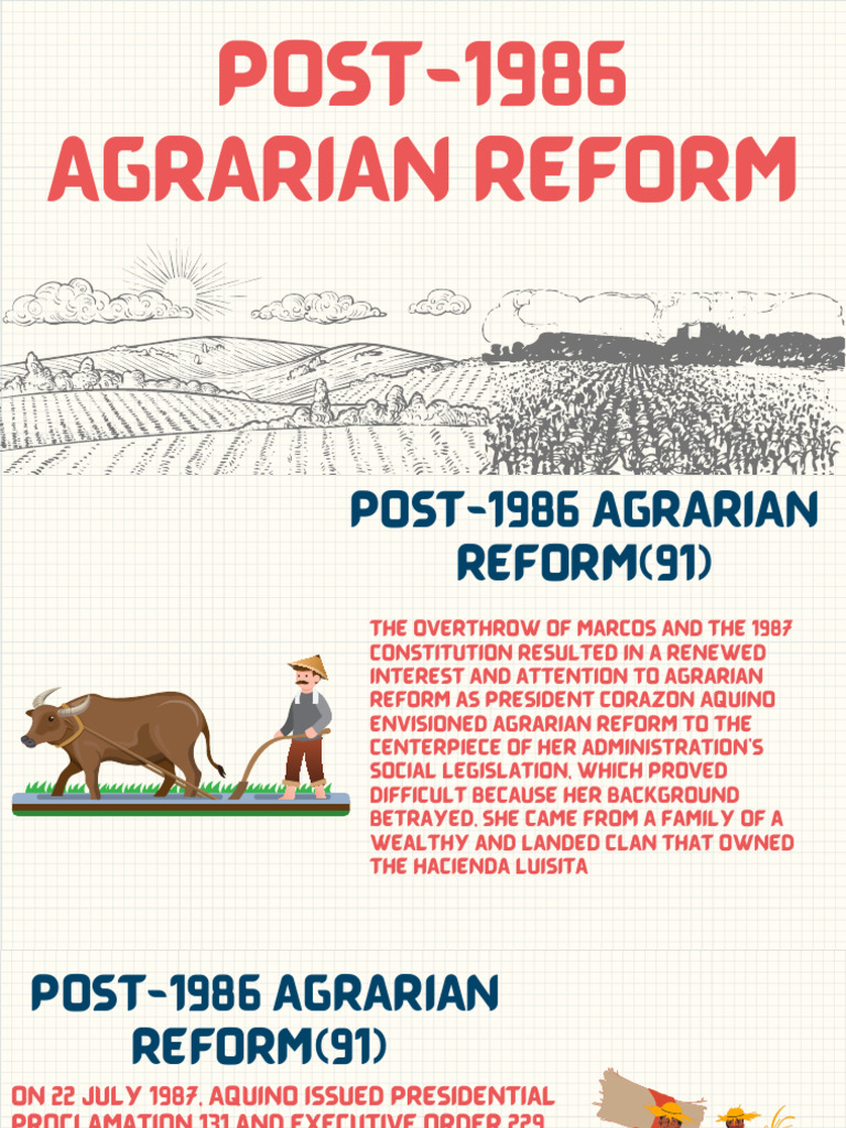 Post 1986 Agrarian Reform | PDF