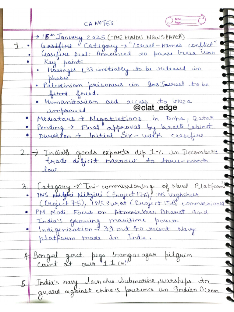 Handwritten CA - January 15-31, 2025 | PDF