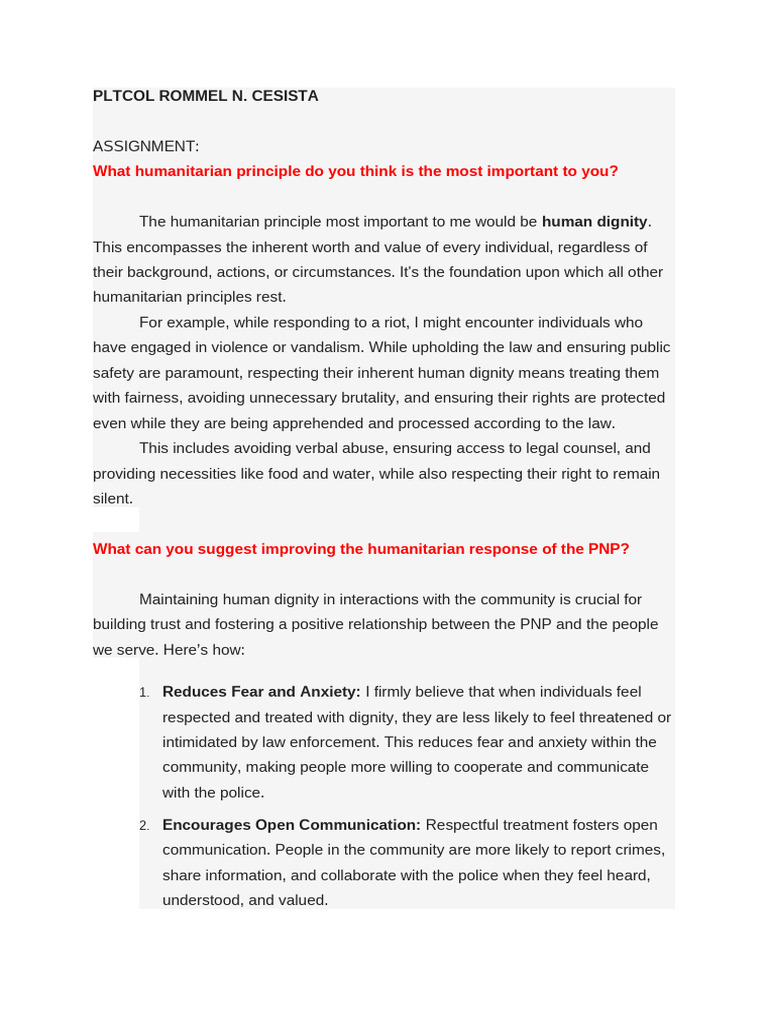 Humanitarian | PDF | Community Policing | Community