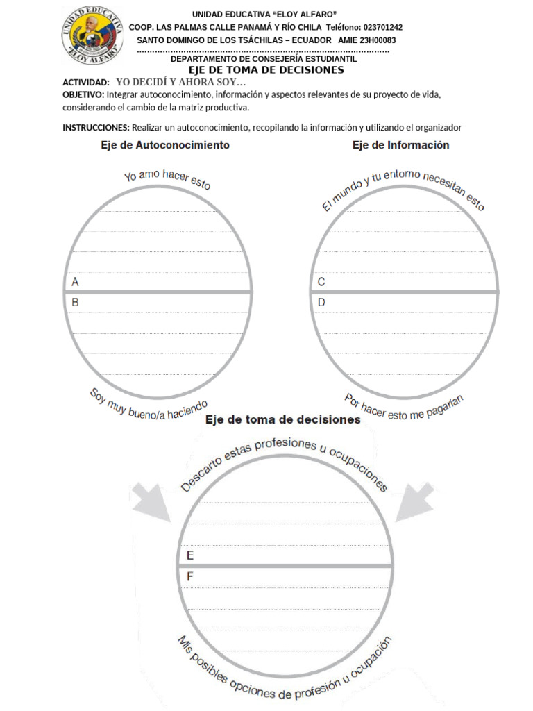 Ovp Actividad Yo Decidí y Ahora Soy… | PDF