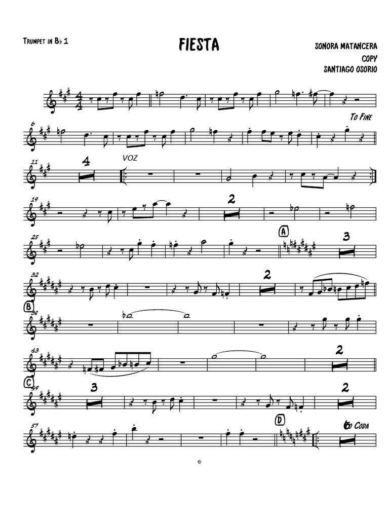 FIESTA - Trumpet in BB 1 - Trumpet in BB 1 | PDF