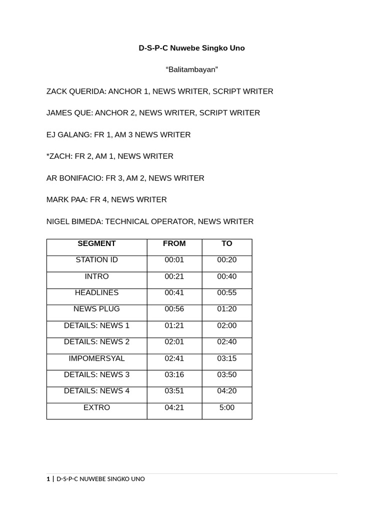 JANUARY 11 2024_DSPC TRAINING DAY 1 SCRIPT_RADIO BROADCASTING FILIPINO ...