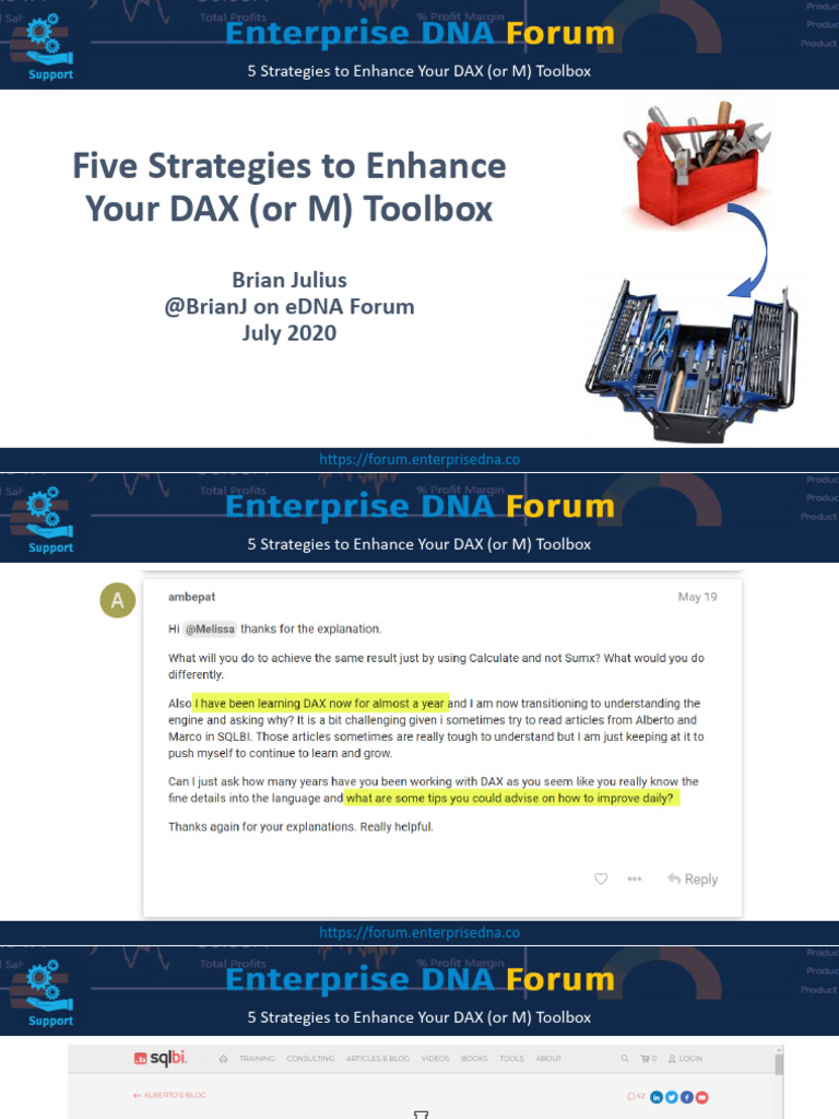 5 Strategies To Enhance Your DAX (Or M) Toolbox Final | PDF