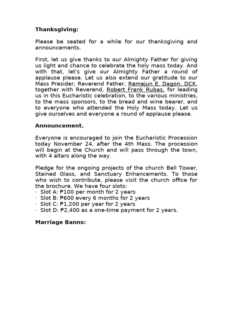 Thanksgiving | PDF