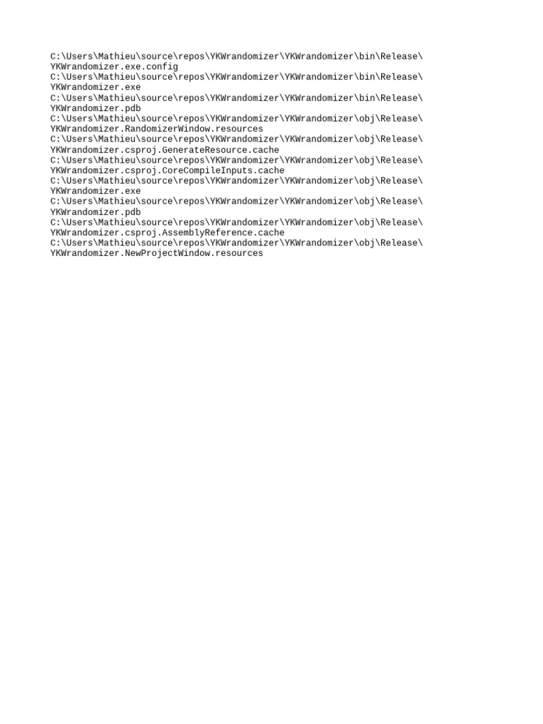 YKWrandomizer.csproj.FileListAbsolute | PDF YKWrandomizer.csproj.FileListAbsolute | PDF