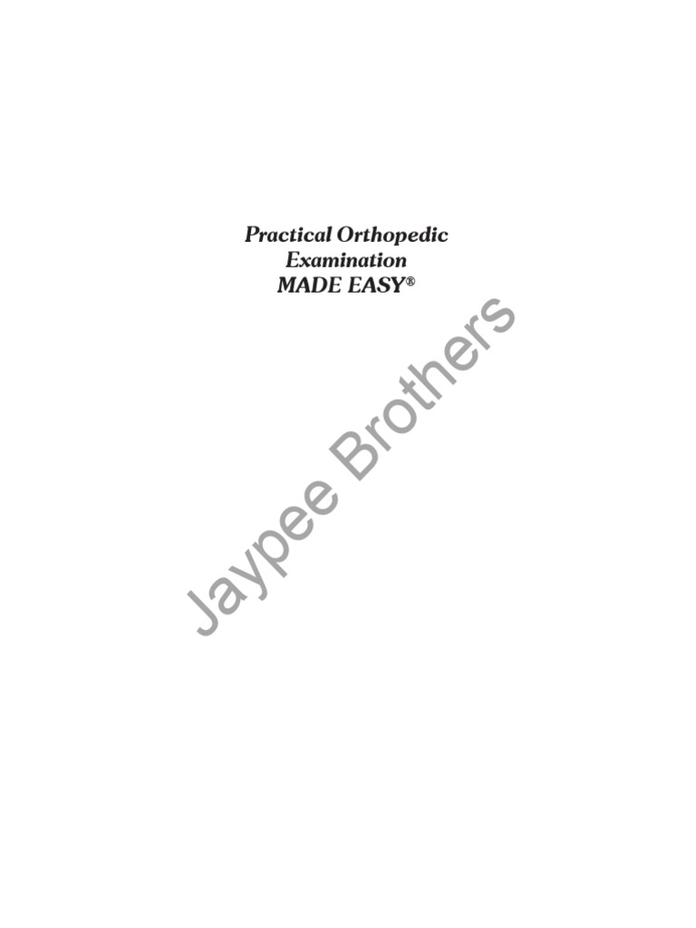 Practical Orthopedic Examination Guide | PDF | Prosthesis | Foot