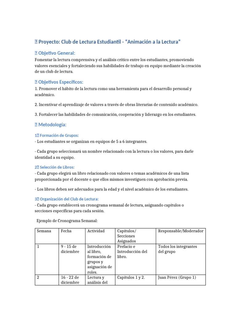 Club de Lectura: Fomento de Valores | PDF | Maestros | Aprendizaje