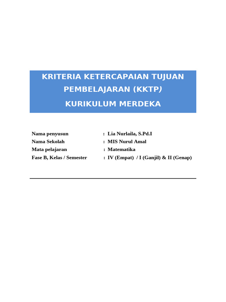 KKTP Matematika | PDF