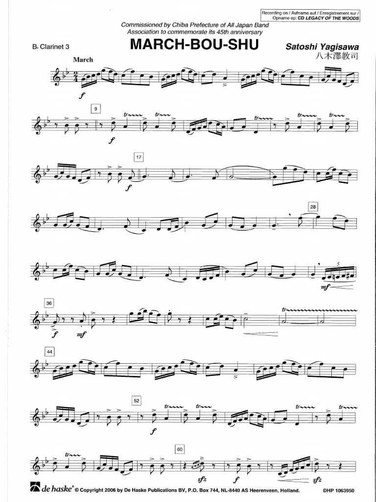 03b. 3rd Clarinet-March Bou-Shu | PDF