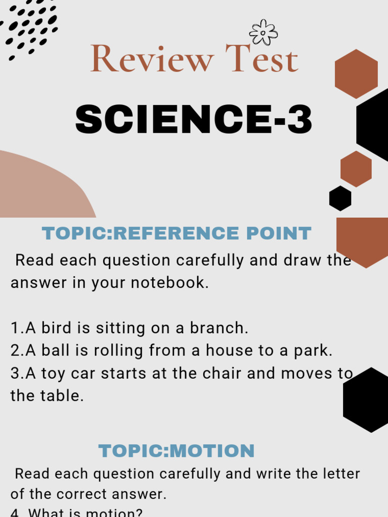Review Test in Science-3-3rd Quarter | PDF | Force | Sound