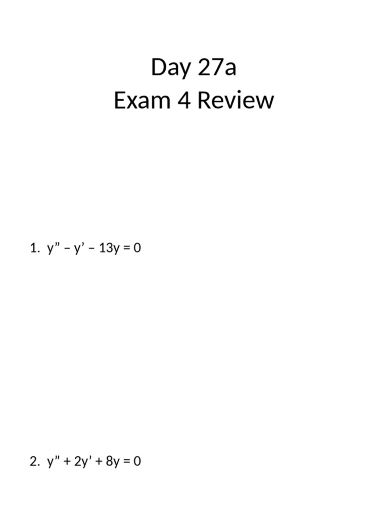 MTH 238 Day 27a Exam 4 Review | PDF