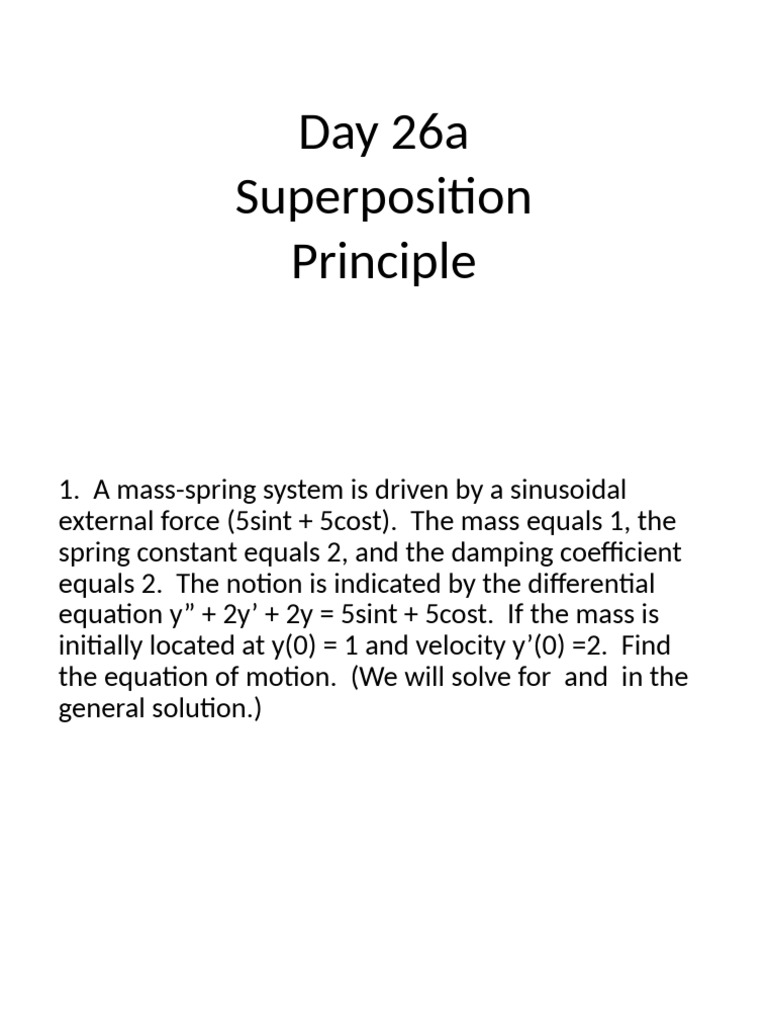 MTH 238 Day 26a Superposition Principle | PDF