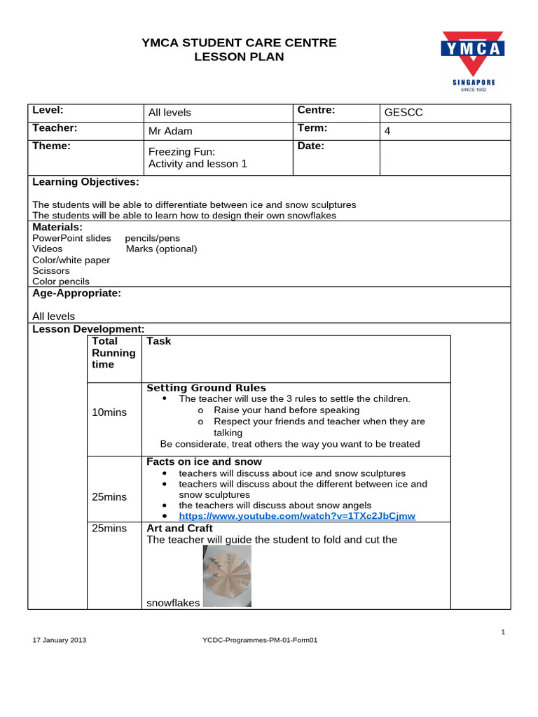 8 Ice and Snow Lesson Plan | PDF | Lesson Plan | Snow