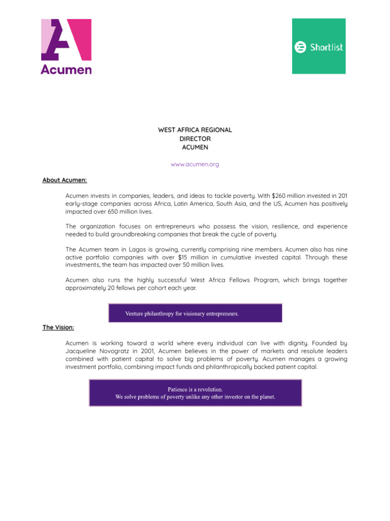 West Africa Director Opportunity | PDF | Economies