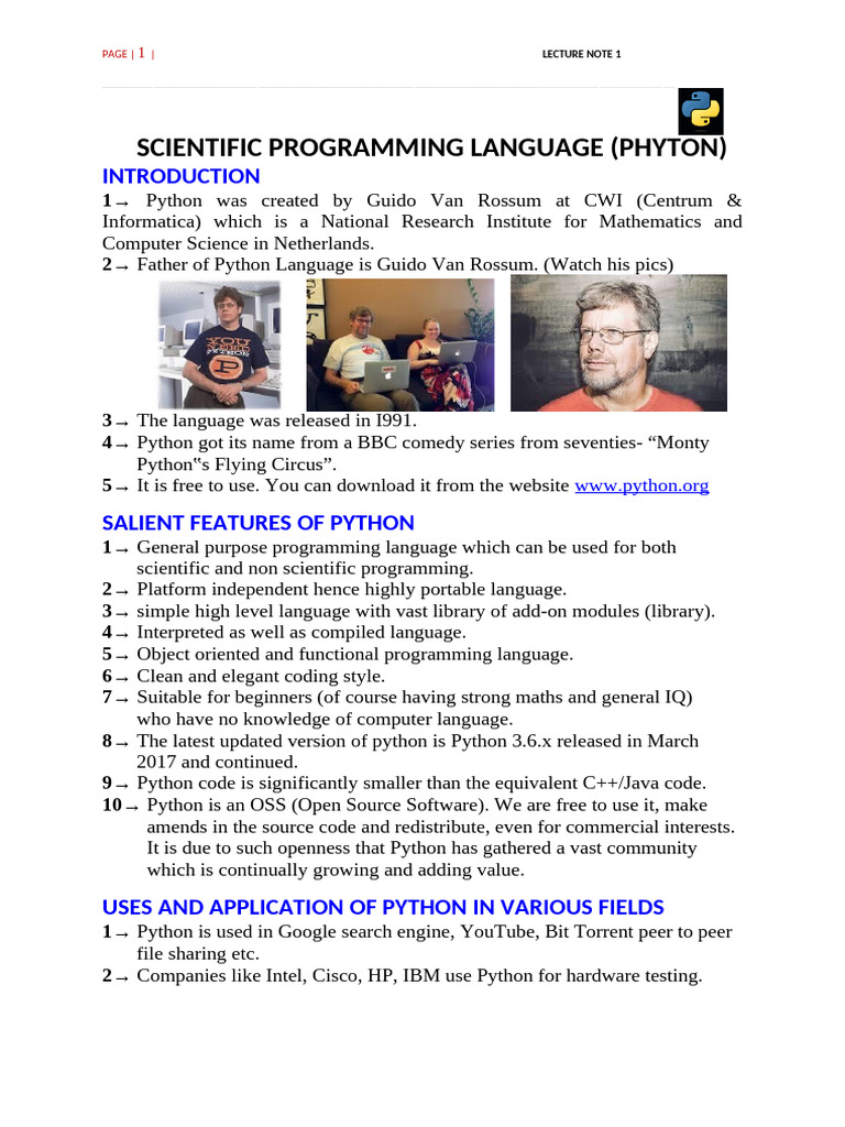 CSC 201 Scientific Programming Language (1) (Autorecovered) | PDF ...