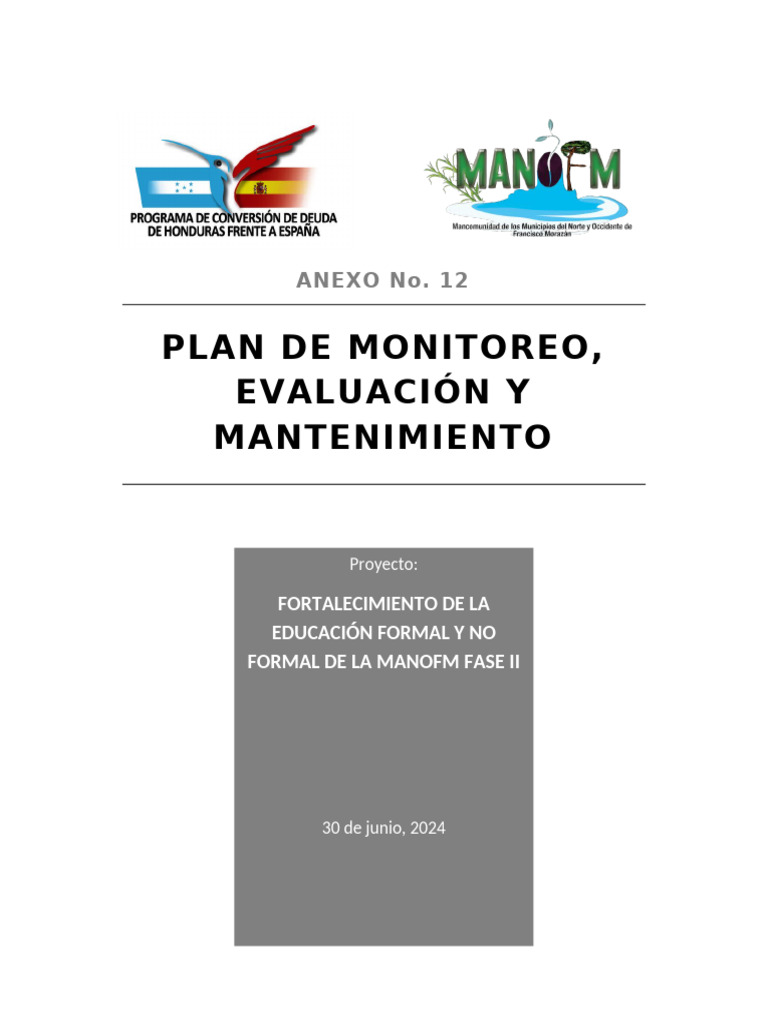12 Plan de Monitoreo, Evaluación y Mantenimiento 2025 | PDF | Medición | Residuos