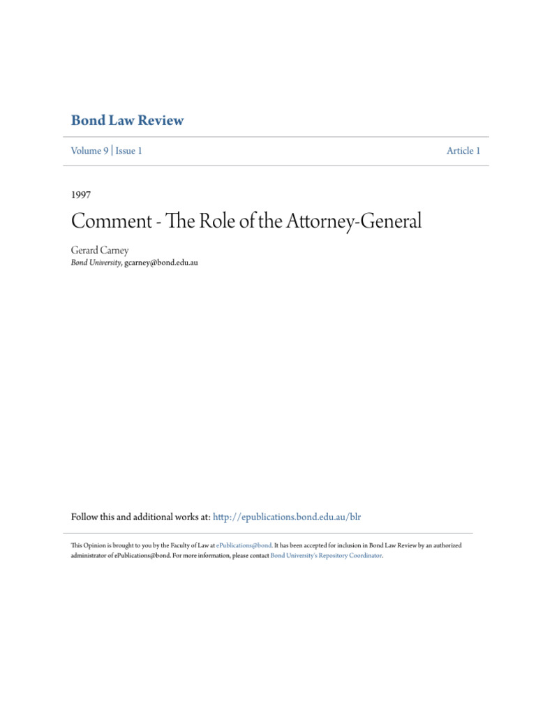 Attorney-General's Role in Australia | PDF | Attorney General | Public Law