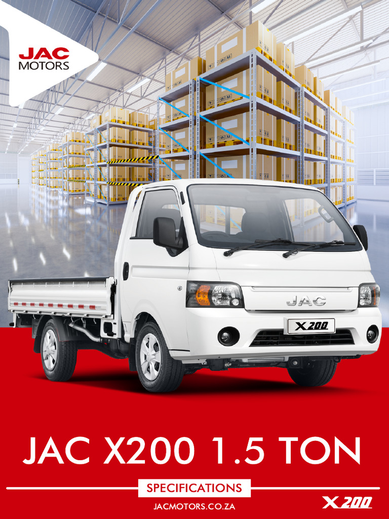 JAC X200 Single Cab Specifications | PDF | Truck | Diesel Engine