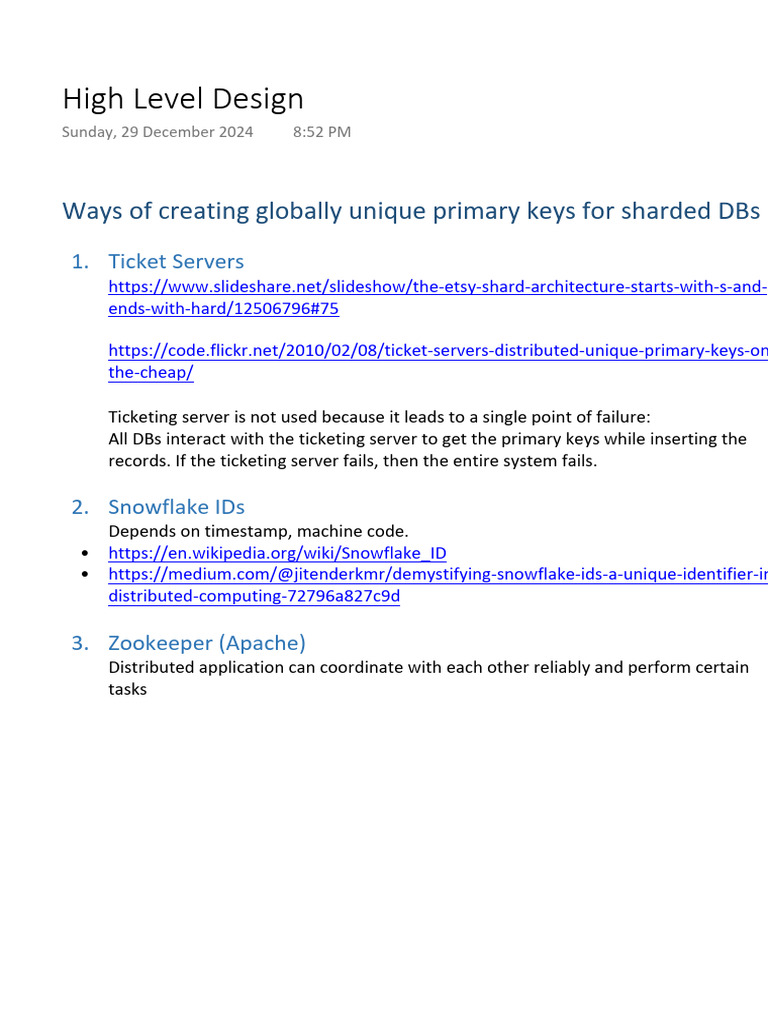 Unique Keys for Sharded Databases | PDF