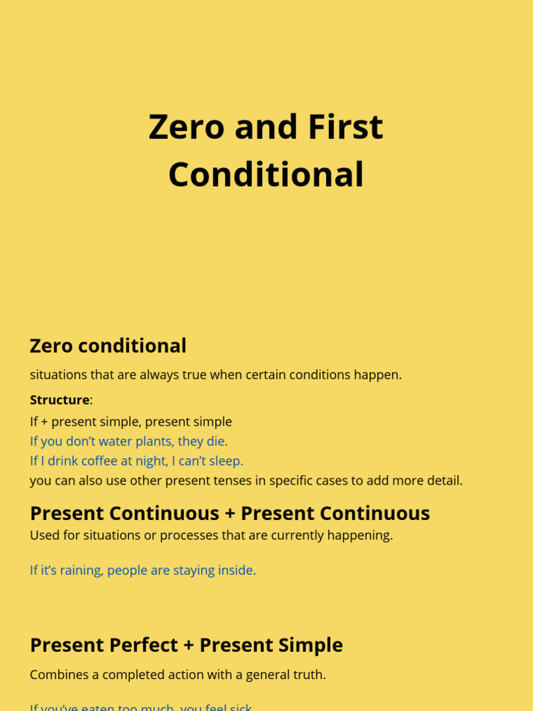 Zero and First Conditional | PDF | Language Mechanics | Linguistics