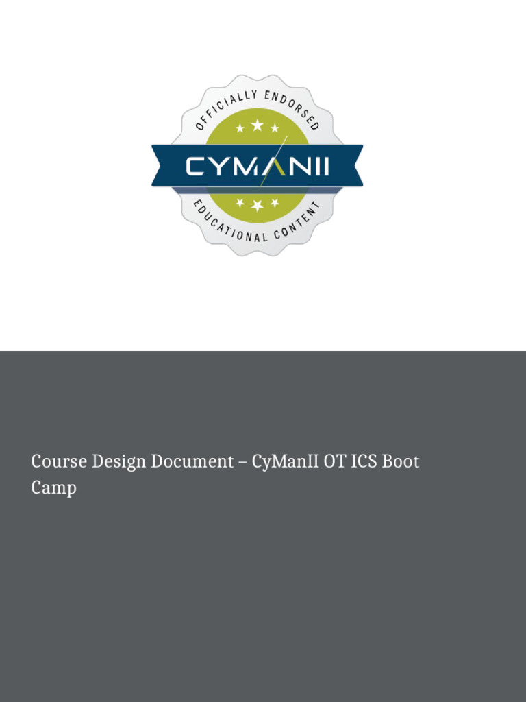 CyManII Bootcamp Outline | PDF | Security | Computer Security