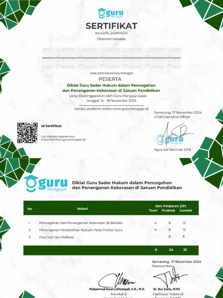 Sertifikat 3 Hari Rosda | PDF