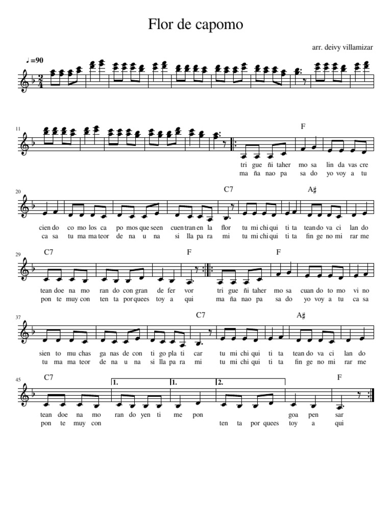 flor de capomo canto y guitarra | PDF