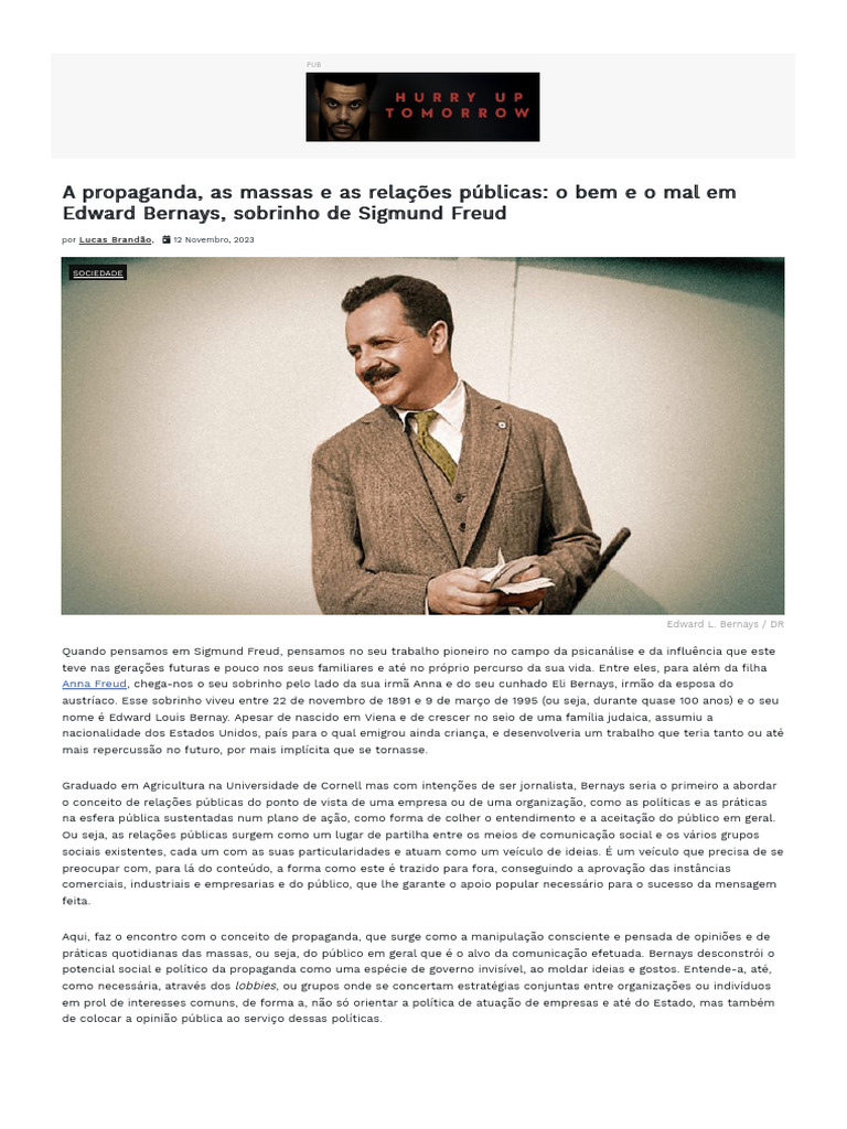 Edward Bernays: Propaganda e Relações Públicas | PDF | Propagandismo ...