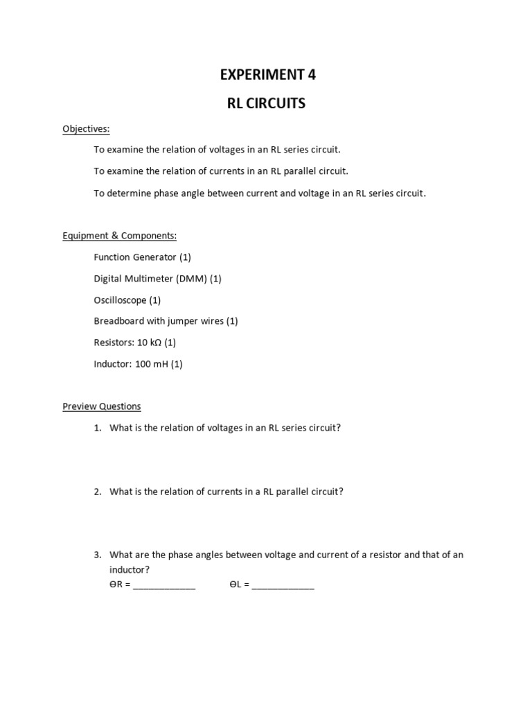 Lab4 | PDF | Series And Parallel Circuits | Inductor