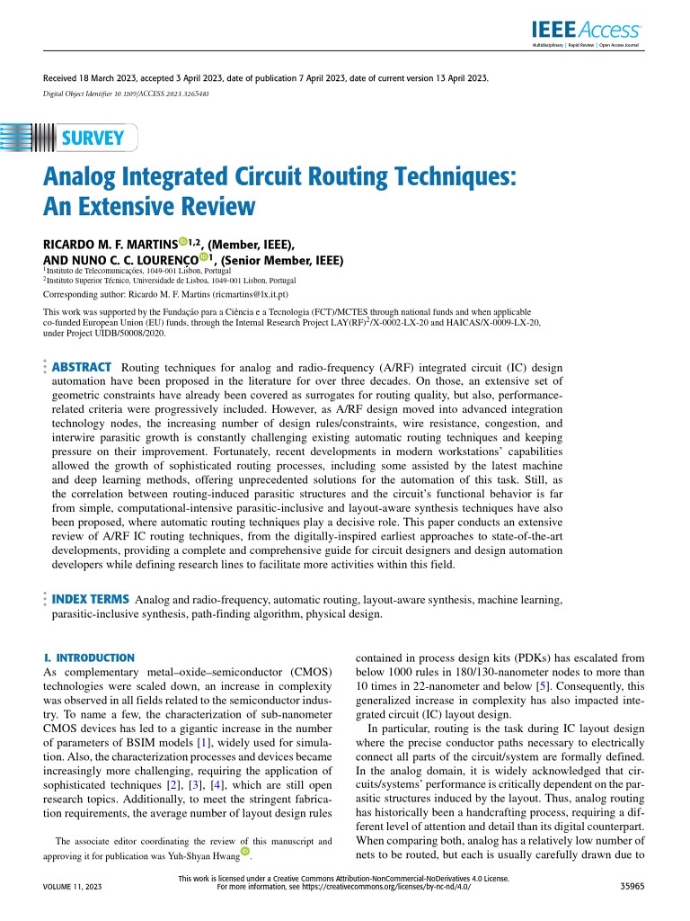 Analog_Integrated_Circuit_Routing_Techniques_An_Extensive_Review | PDF | Routing | Cmos