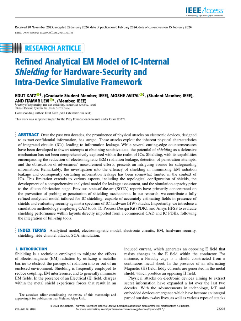 IC Shielding Model for Hardware Security | PDF | Capacitor ...