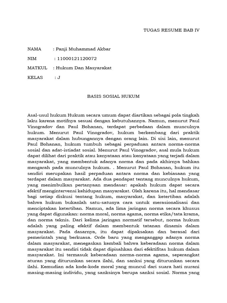 4 - Panji Muhammad Akbar - 11000121120072 - Resume BAB 4 | PDF