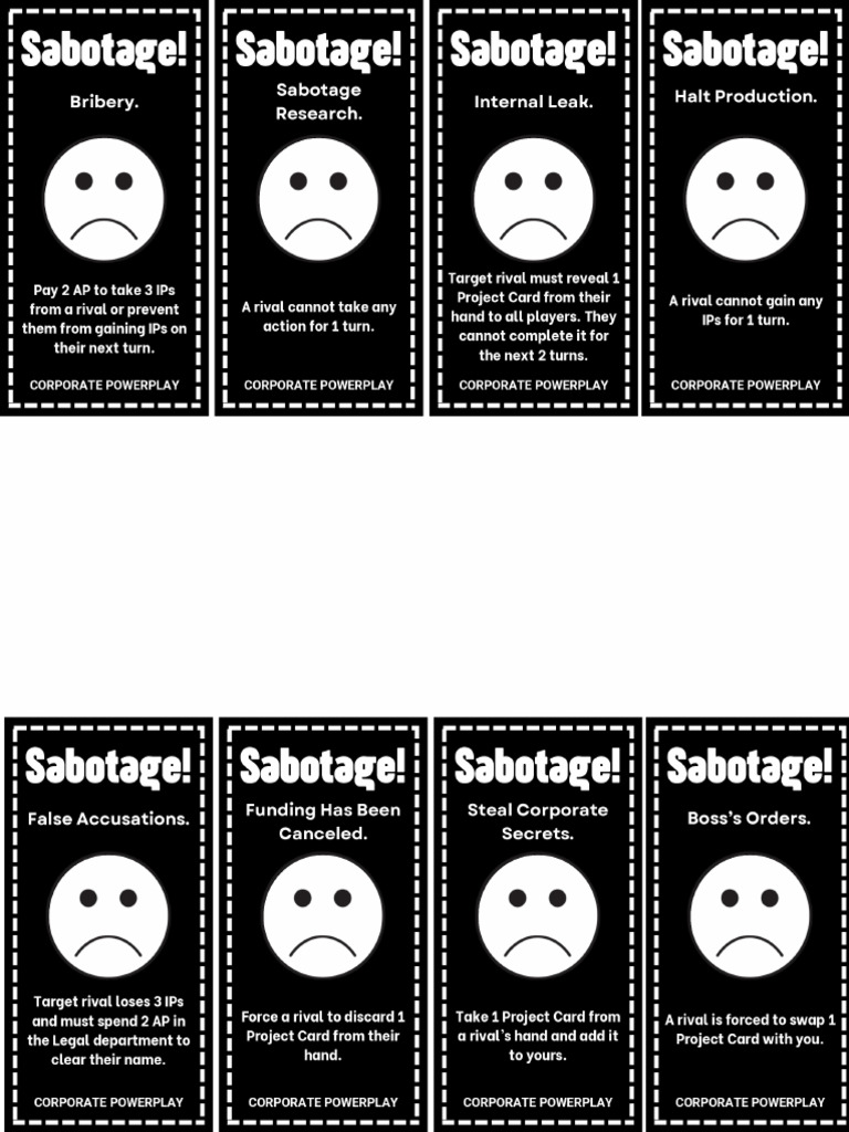 Sabotage Cards 2 | PDF