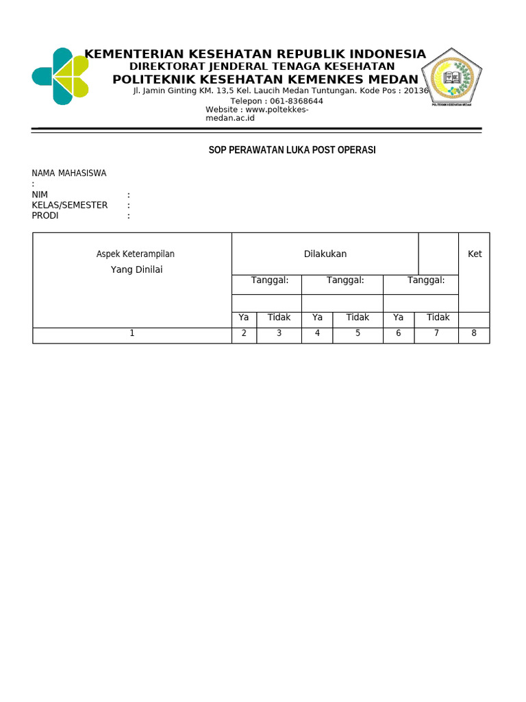 SOP Perawatan Luka Post Operasi | PDF