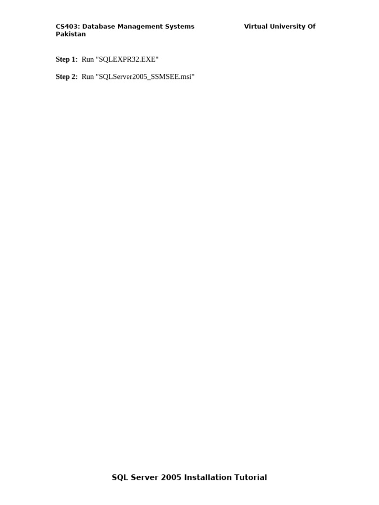 SQL Server 2005 Installation Guide | PDF