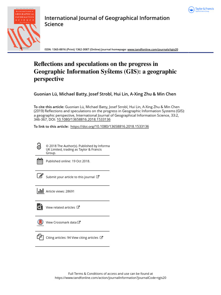 BATTY Reflections and Speculations On The Progress in Geographic ...