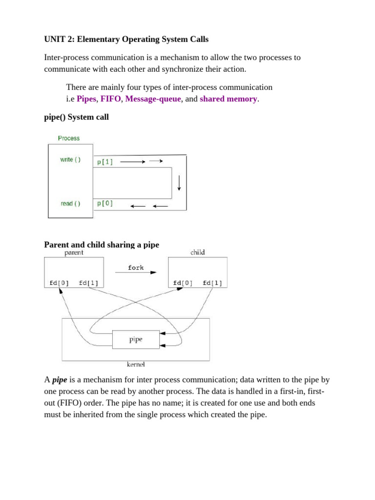 List Out The Difference Between Pipe and FIFO | PDF | Message Passing | Domain Name System