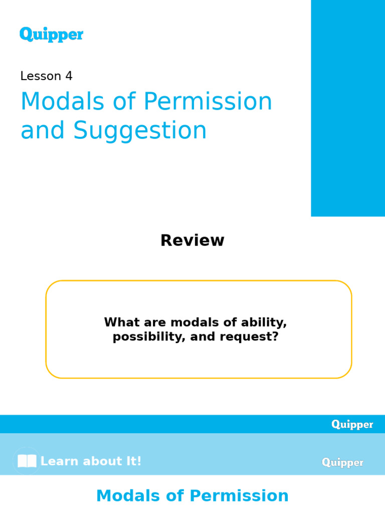 English 10_Unit 9_Lesson 4_Modals of Permission and Suggestion | PDF