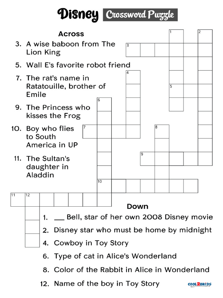 Disney-Crossword-Puzzles-Printable | PDF
