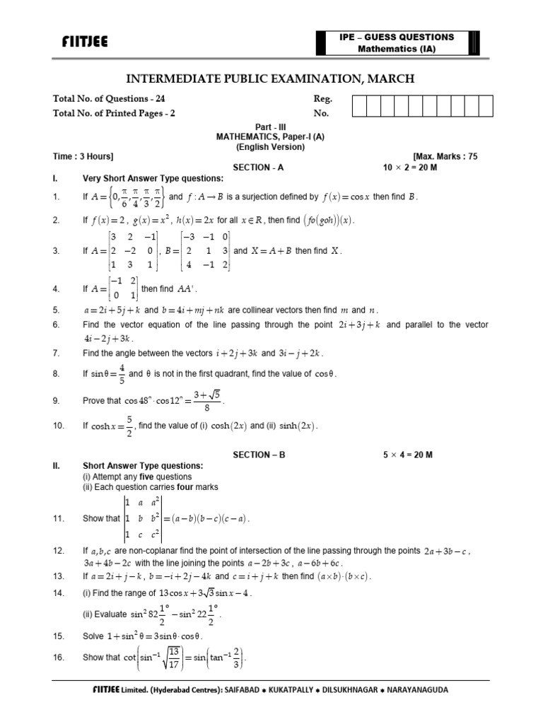 Ia Imp - MST | PDF | Trigonometry | Trigonometric Functions