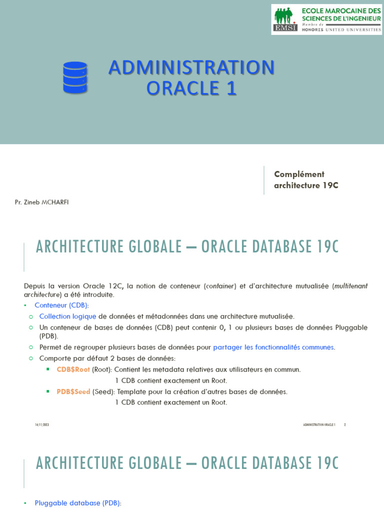 Architecture multitenant Oracle 19c | PDF | Base de données Oracle ...