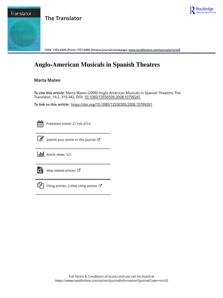 Spanish Adaptations of Anglo-American Musicals | PDF | Musical Theatre ...