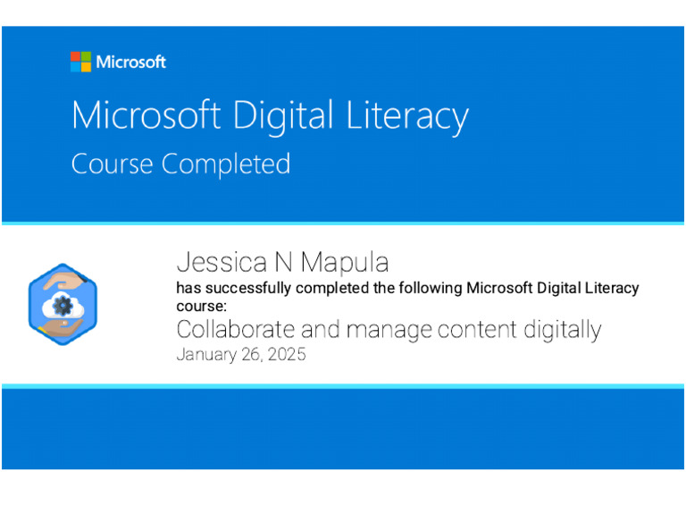 Microsoft Digital Literacy - Collaborating and Managing Contents | PDF
