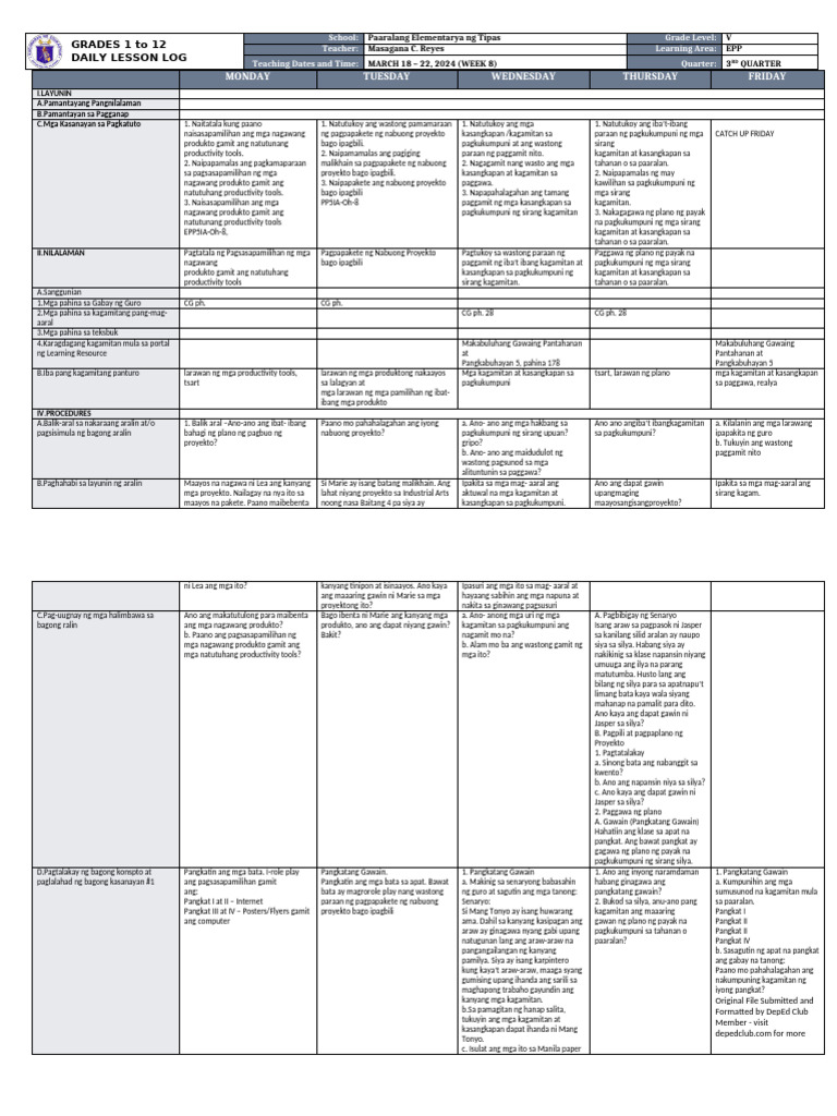 DLL_EPP 5_Q3_W8 | PDF